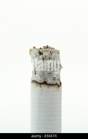 a vertical close up of burning cigarettes isolated on black background ...