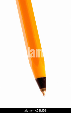 Orange ballpoint pen on white Stock Photo - Alamy
