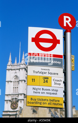 London Bus Stop sign Stock Photo - Alamy