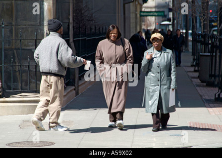 Homeless beggar in Downtown Cleveland Ohio Stock Photo - Alamy