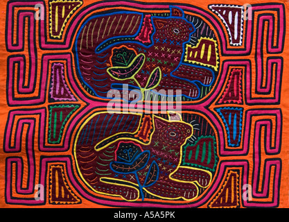 A Panamanian Mola Kuna made by the Tule Dule women in the Republic of ...