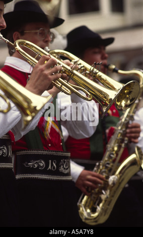 Musicians playing traditional Austrian Music in traditional dress Stock ...