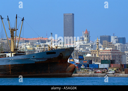 LEBANON, Beirut, port and container terminal of Beirut / LIBANON ...