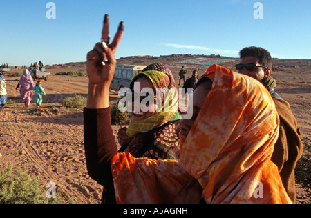 People celebrate the Sahrawi Independence day in Western Sahara Stock ...