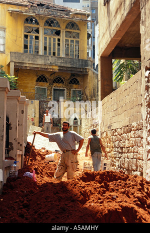 Construction workers in Beirut Stock Photo - Alamy
