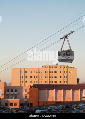The cable car taking passengers up to the Agadir Oufella Kasbah which ...