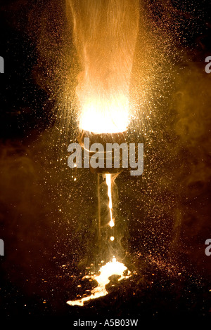 Thermite Reaction Creating Molten Iron Stock Photo - Alamy