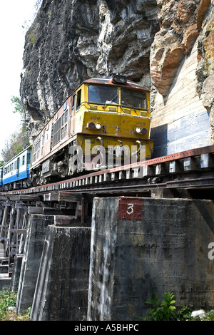 The Death Railway bridge at Krasae Cave in Kanchanaburi, Thailand Stock ...