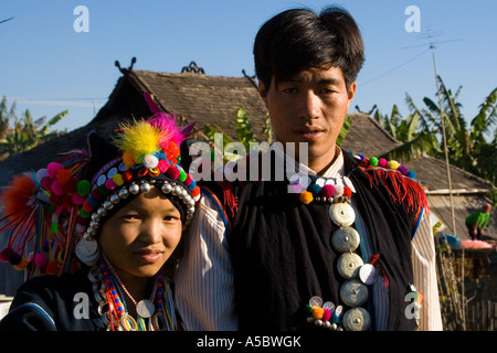 Bride and Groom Akha Hani Wedding Ceremony Gelanghe China Stock Photo ...