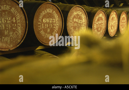 Glenmorangie whisky barrels maturing in the bond warehouse Tain ...