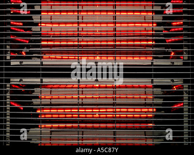 Elements of a heater glowing red to give an impression of warmth Stock ...