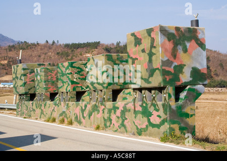 Tank Traps Set to Explode and Block the Road near North Korean Border ...