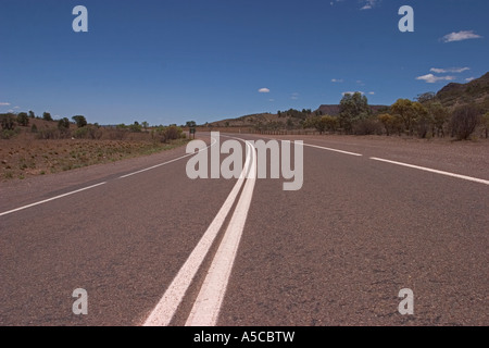 australian road with whites lines Stock Photo - Alamy