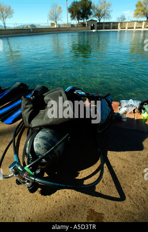Diving gear in Balmorhea state park in Texas Stock Photo - Alamy