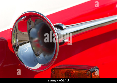 A chrome plated horn on a fire engine Stock Photo - Alamy