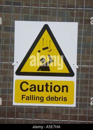 Caution falling debris sign Stock Photo - Alamy