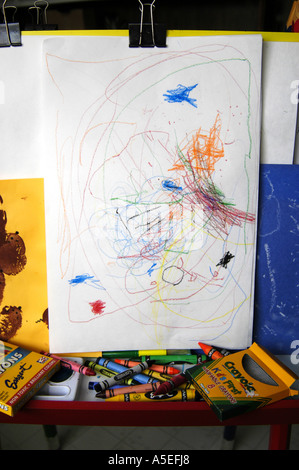 3 year old's drawing Stock Photo - Alamy