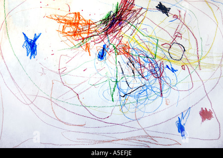 3 year old's drawing drawing Stock Photo - Alamy