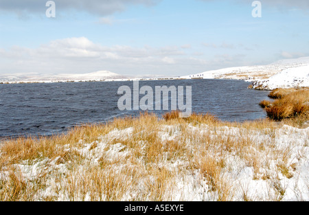 Snow at Keepers Pond in the Brecon Beacons National Park near Blaenavon ...