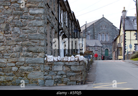 General view of Trawsfynydd Gwynedd North Wales UK showing terraced ...