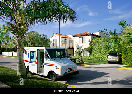 USPS mailman delivering mail to a rural home mailbox Stock Photo - Alamy