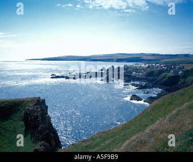 The fishing village of St Abbs seen from the southern side of St Abb's ...