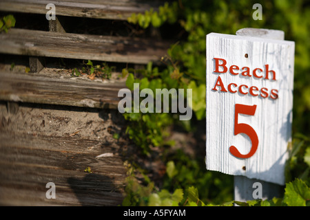 Beach access sign on Bald Head Island North Carolina Stock Photo - Alamy