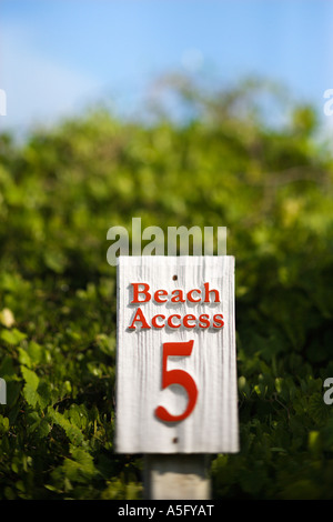 Beach access sign on Bald Head Island North Carolina Stock Photo - Alamy