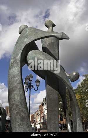Celebration of Chester statue by Stephen Broadbent 1992 in Chester UK ...