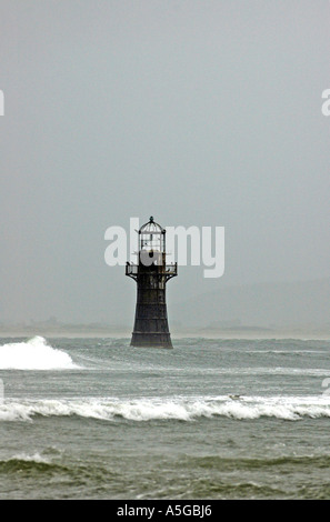 Whitford Point cast iron lighthouse on the Gower Peninsular near ...