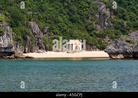 Small Temple on a Beach Halong Bay Vietnam Stock Photo - Alamy