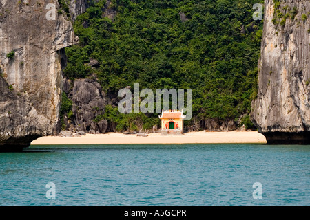 Small Temple on a Beach Halong Bay Vietnam Stock Photo - Alamy