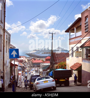 Cruise ship docked at Grenada cruise port terminal, St Georges Grenada ...