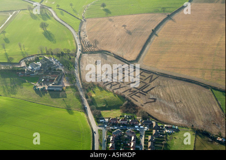 Marriage proposal written in a field, aerial view Stock Photo - Alamy