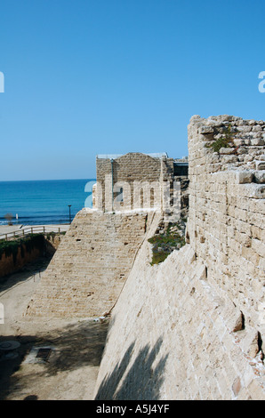 The Crusaders moat around Caesarea 1 Stock Photo - Alamy