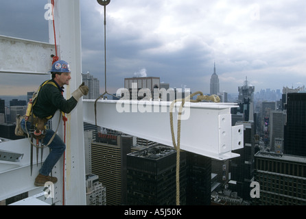 Iron worker connector, 675 feet above ground at the new Random House ...