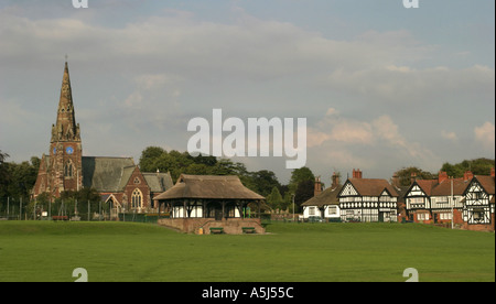 Village of Thornton Hough, Cheshire, England. Picturesque view of ...