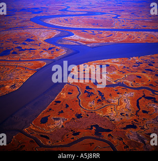 Yukon River Delta, Alaska, Usa, True Colour Satellite Image. True Stock ...
