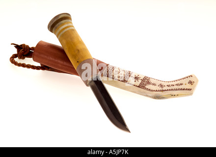 Sami sheath knife decorated with traditional pattern from Northern ...