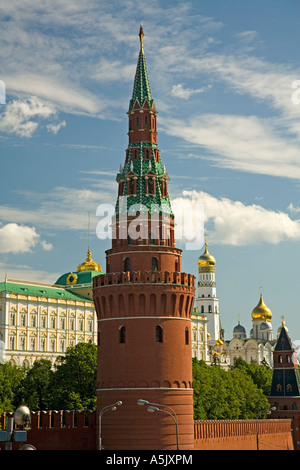 The Kreml Wall with Water raising Tower or Sviblov Tower, Moscow ...