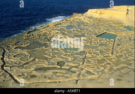 Historic saltworks at Reqqa Point, Gozo island, Malta Stock Photo - Alamy