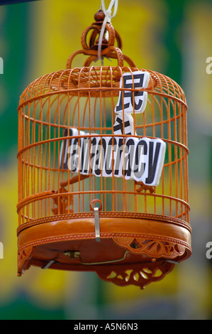 Symbol demanding full democracy in Hong Kong Stock Photo - Alamy