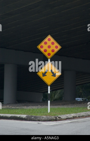 Road sign Split or Divergence Stock Photo - Alamy