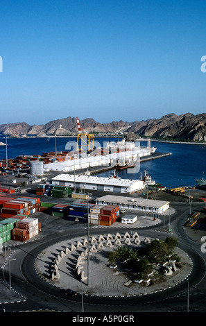 Container ship in the port of Muscat, Oman, Middle East, Asia Stock ...
