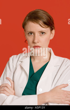 Asian female doctor or medical student examines brain anatomy model for ...