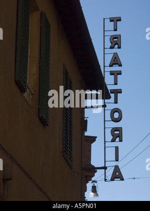 Sign for a Trattoria a family restaurant Stock Photo - Alamy