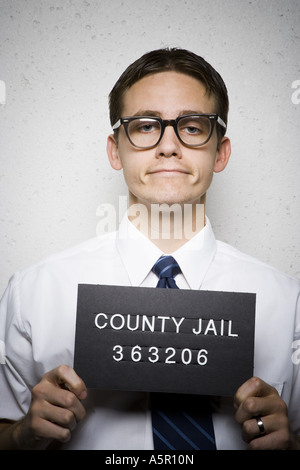 Mug shot of nerd with glasses Stock Photo - Alamy