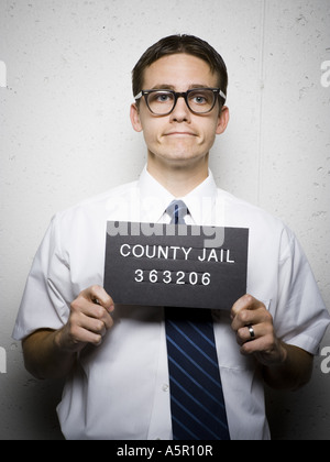 Mug shot of nerd with glasses Stock Photo - Alamy