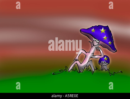 Funny picture toadstool Stock Photo - Alamy