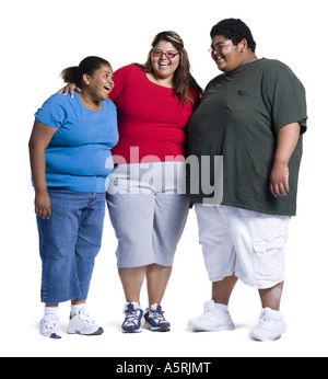 Three heavyset friends Stock Photo - Alamy
